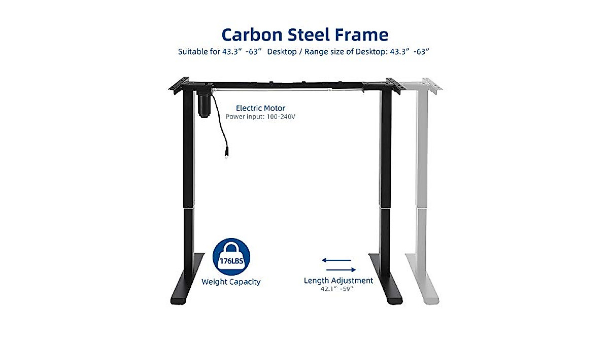 Thre'a Stand Up Desk Frame, Adjustable Standing Desk Base, Electric ...