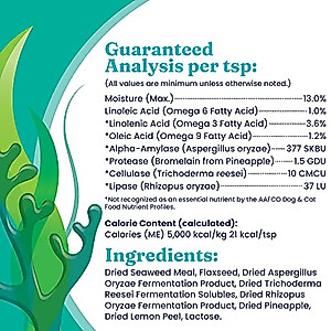 Solid Gold SeaMeal Multivitamin for Cats & Dogs - Grain Free Kelp Supplement - Digestive Enzymes for Dogs - Gut Health & Immune Support - Healthy Skin & Coat - Omega 3 & Superfood Powder - 1 LB