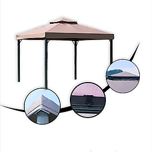 Sunshine Outdoor 9.5'x13' Replacement Gazebo Canopy Top for The Gazebo with Slot - Waterproof Canvas Gazebo -Khaki(Canopy Top Only)