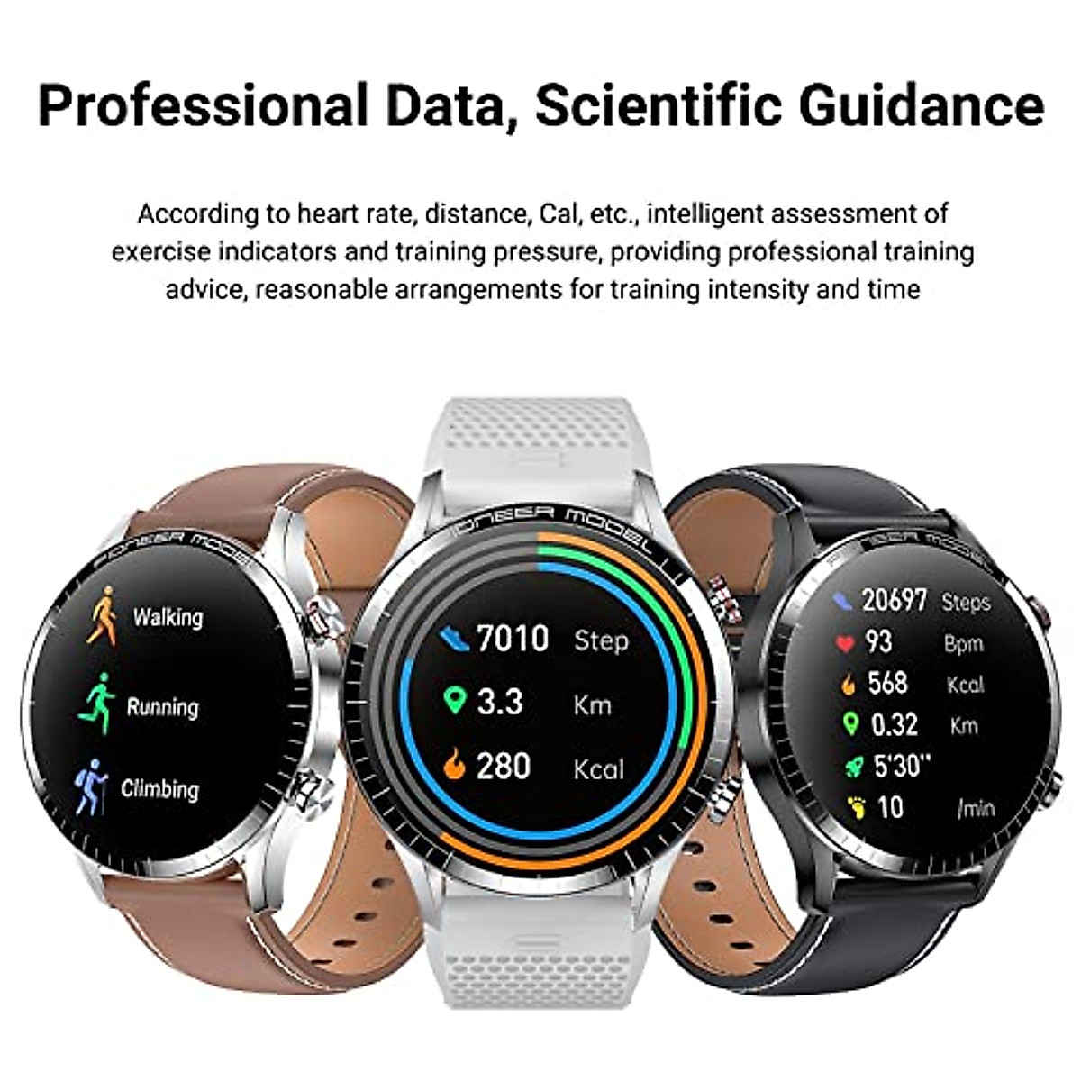 HOAIYO Smart Watches for Men Women (Call Receive/Dial), AMOLED Smartwatch with Heart Rate SpO2 Sleep Calories Counter, Waterproof Fitness Watch for Android iOS Phones (23Black, 1.5")