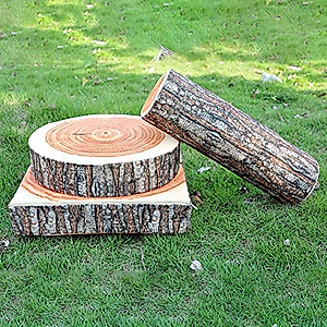Throw Pillow, Creative Simulation Cylinder Tree Stump Shaped Throw Pillow Cushion Home Decor Brown
