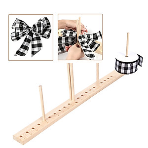 Ackitry X-Large Bow Maker for Ribbon for Wreaths, 20 Inch Wooden Bow Maker Tool for Christmas Halloween Bows, Hair Bows, Creating Gift Bow, Party Decoration, Corsage, Holiday Wreath, Various Crafts