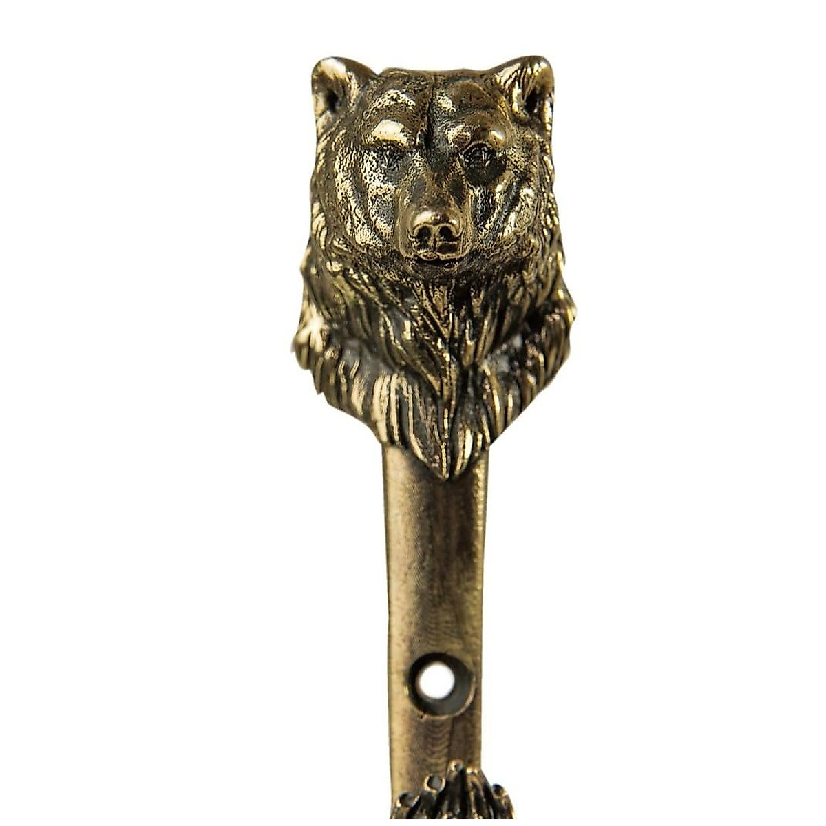 Bear (Paw) hanging metal strong wall hook. Handmade made of brass. For Kitchen Living Room Bathroom. Rack hangers for hanging Coats Towels Keys Hats Purse Backpacks. Unique design. Gold