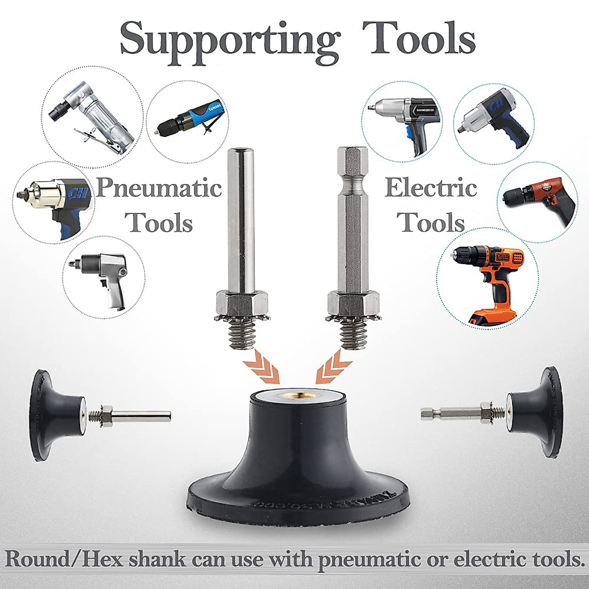 Tshya Roll Lock Disc, 80 Pcs 2 inch Die Grinder Sanding Discs with 1/4" Disc Holder, Zirconia Coated 36/60/80 Grit for Surface Prep