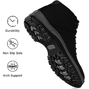 CARENURSE Mens Lightweight Work Boots Non Slip Shoes for Men Water Resistant Mid Ankle Casual Hiking Trekking Outdoor Boots