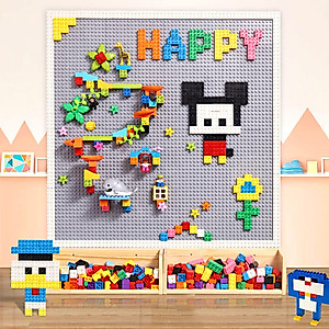 Ulanlan Classic Baseplate 15" for Building Bricks 100% Compatible with All Major Brands, Square 50x50 Building Base Accessory for Birthday, Holiday or Any-Day Gift