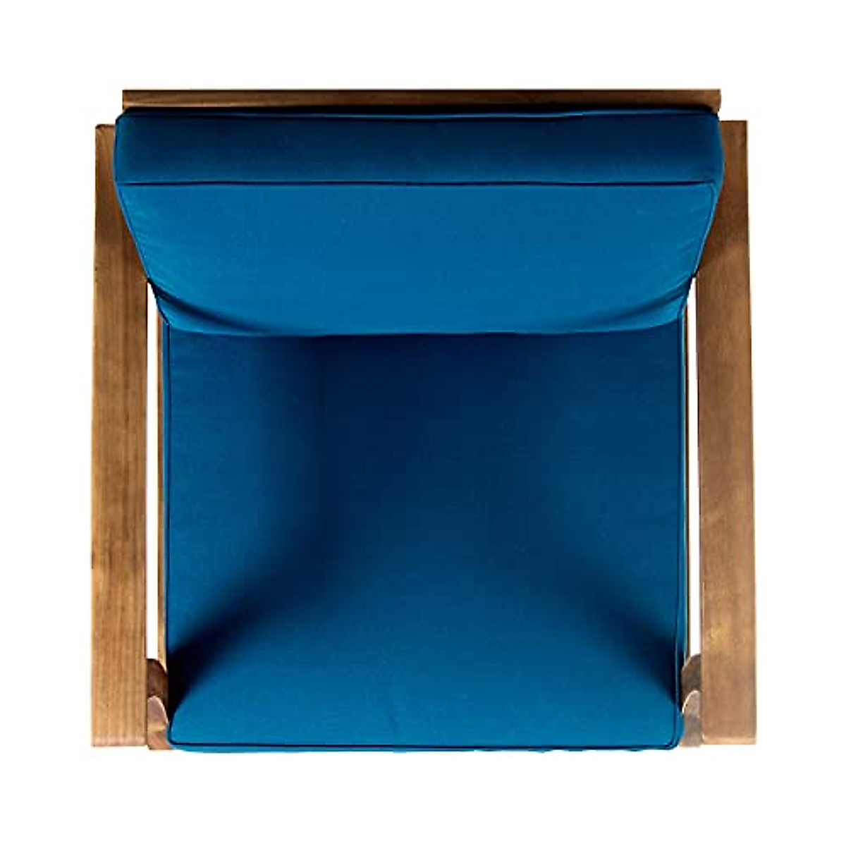 Christopher Knight Home Perla Outdoor Acacia Wood Club Chairs with Water Resistant Cushions, 2-Pcs Set, Teak Finish / Blue