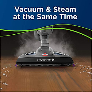 Bissell Symphony Pet Steam Mop and Steam Vacuum Cleaner for Hardwood and Tile Floors, with Microfiber Mop Pads, 1543A,Purple, Sky Blue