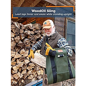 LogOX Fireside Bundle, WoodOX Sling Ergonomic Firewood Carrier & Hearth Bin Firewood Rack, Bundle Pack