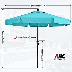 ABCCANOPY Premium Patio Umbrellas 9' Turquoise