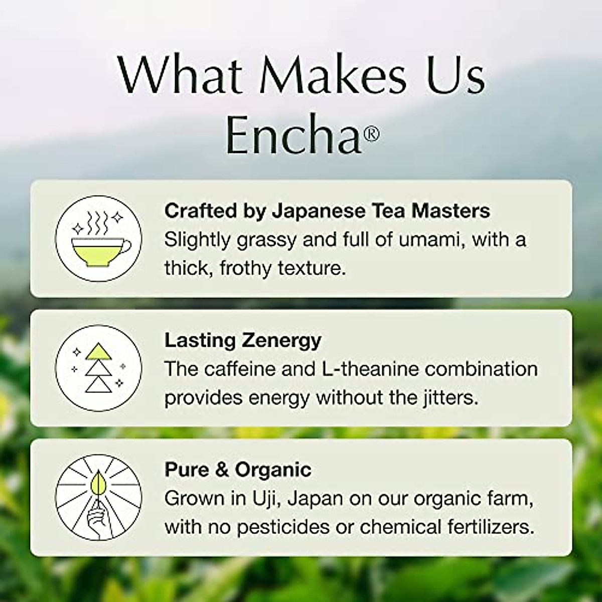 Encha Ceremonial Grade Matcha Powder - First Harvest Organic Japanese Matcha Green Tea Powder, From Uji, Japan (60g/2.12oz)