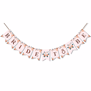 Uniwish Bride to Be Banner for Bridal Shower Decorations Garland Engagement Bachelorette Party Supplies Wedding Photo Booth Prop