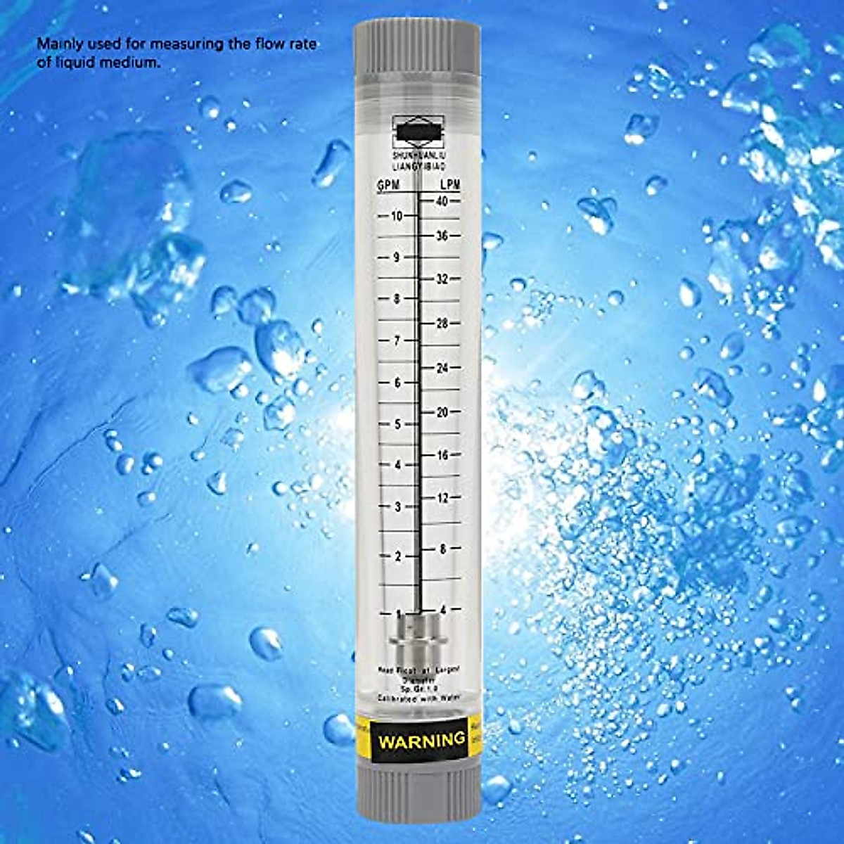 Respicefinem LZM-20G Acrylic Plexiglass Meter 1-10GPM G3/4 Female Thread High Visibility Precision for Industrial Fluid Control Panel Mount Design