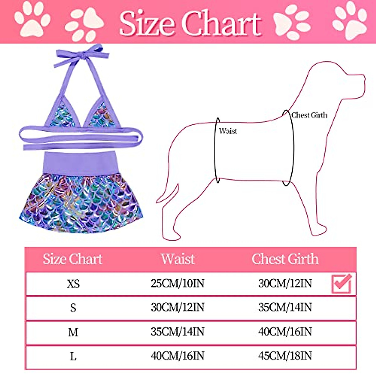 Haakong Bikini for Dogs Dog Bikini Swimsuit Dog Summer Clothes Puppy Beach Swimsuit Pet Summer Dress XS
