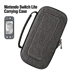 TiMOVO Carrying Case for Nintendo Switch Lite, Shock Absorbing Protective Travel Carrying Pouch Durable Hard Shell Bag with Handle for Nintendo Switch Lite, Game Cards, Accessories - Gray