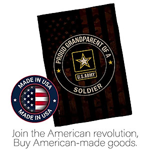 US MILITARY Proud Grandparent Army Burlap Garden Flag-Armed Forces Rangers United State American Military Veteran Retire Official House Decoration Banner Small Yard Gift Double-Sided, Made in USA