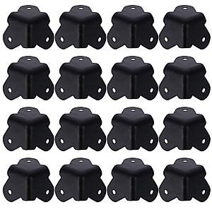 16pcs Angle Corner Protector Black Iron Cabinet Speaker Corners Protector for Cabinet Guitar Amplifier Stage Speaker Rounded Metal Guards