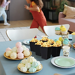 Jetec 450 Pcs Popcorn Boxes Mini Paper Popcorn Box Cardboard Popcorn Container for Party Black Popcorn Holder Disposable Candy Popcorn Bags for Birthday Wedding Decoration, 2.36 x 2.99 x 4.17 Inches