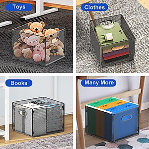 Samstar File Folder Box, Mesh Hanging File Organizer File Crate Folder Bin Holder Storage Box, Letter Size, Black