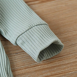niceclould Newborn Baby Boy Girl Knitted Romper Jumpsuit Solid Long Sleeve Legging Bodysuit Playsuit Clothes Winter 0-18M (Light Green, 0-3 Months)