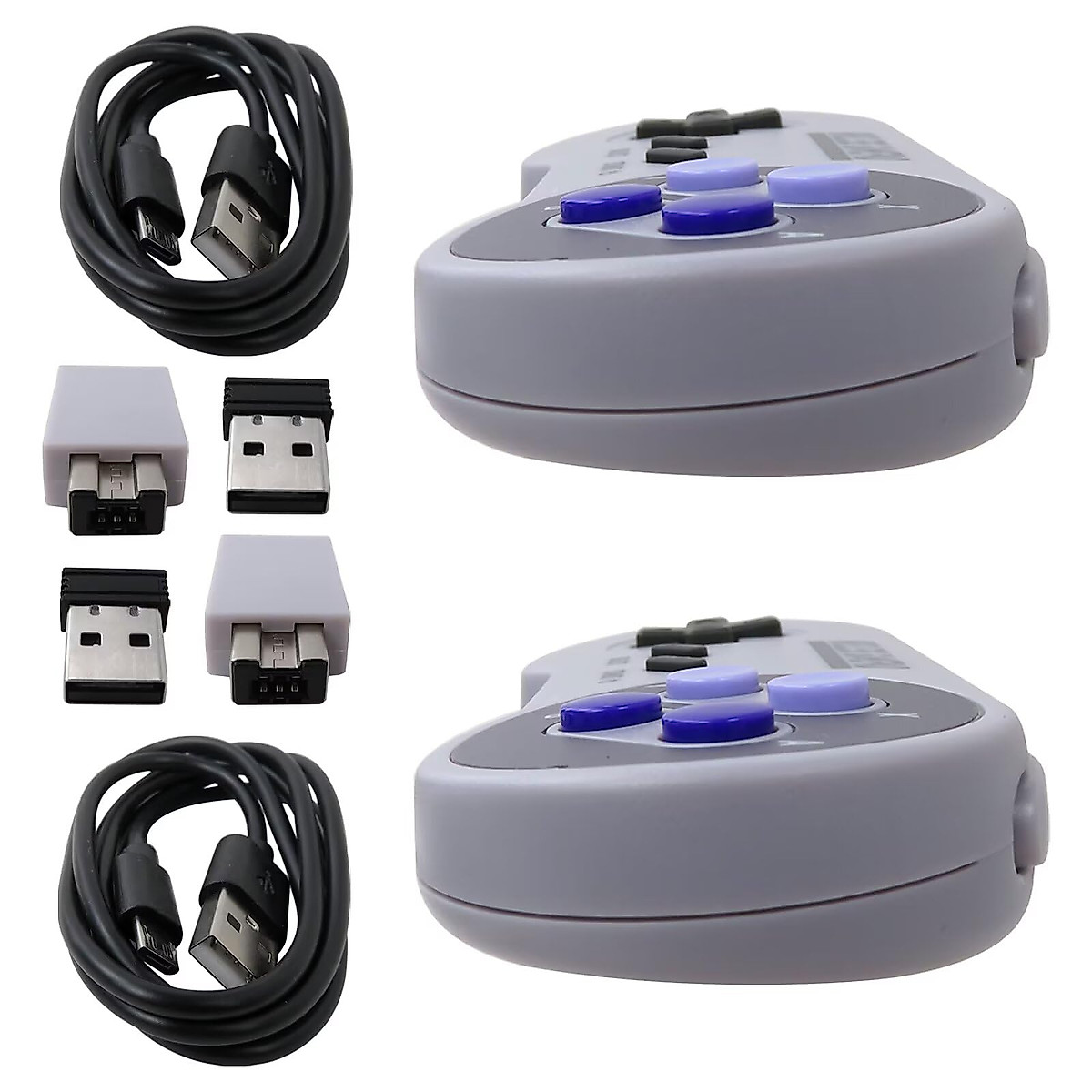 USonline911 2 Pcs 2.4GHz Wireless Gamepad Controller For Super Nintendo NES & SNES classic mini Wireless Console controller joystick games