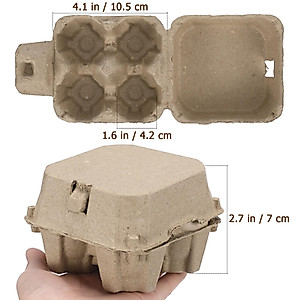 Luxshiny 10pcs 4 Count Kraft Pulp Egg Tray Holder for Home Refrigerator, Farm Market, Travel, Camping, Picnic