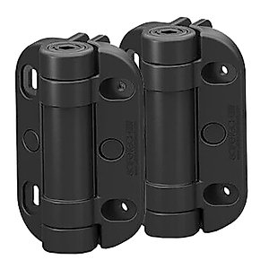 Safetech Hardware MegaKlik Self Closing Gate Hinges | Self-Aligning Heavy Duty Spring Hinges | Adjustable Tension | Pool safety Hinge | Square Post, Aluminum Gates | Swing Close 185 lbs SHH135 - Black