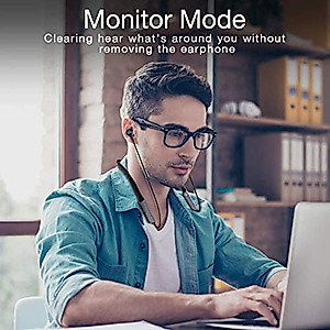 Digital Noise Cancelling Earbuds- FIIL Wireless Neckband Headphones, Premium Sound with Balanced Armature Knowles Driver, Monitoring Mode, in-Ear Bluetooth Earphones for iPhone and Android