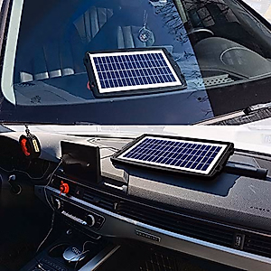 MEGSUN 12 Volt 10W Solar Car Battery Maintainer Trickle Chargers Kits, Portable Waterproof Solar Panel Charging Kit for Car, Boats, RV, Trailer, Camper, Automotive, Motorcycle, Snowmobile. (10W)