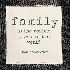 DEMDACO Coziest Place in The World Black 120 x 60 Polyester Knit Mega Family Throw Blanket