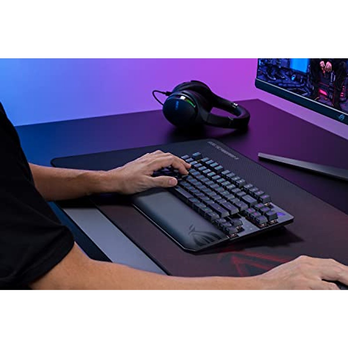 ASUS ROG Strix Scope RX TKL Wireless Deluxe - 80% Gaming Keyboard, Tri-Mode Connectivity (2.4GHz RF, Bluetooth, Wired), ROG RX Red Optical Mechanical Switches, PBT Keycaps, RGB, Wrist Rest, Black