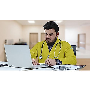 HEEDFIT Premium Quality Unisex Lab Coat, Comfortable Poly-Cotton Reusable & Professional Lab Coats Yellow L