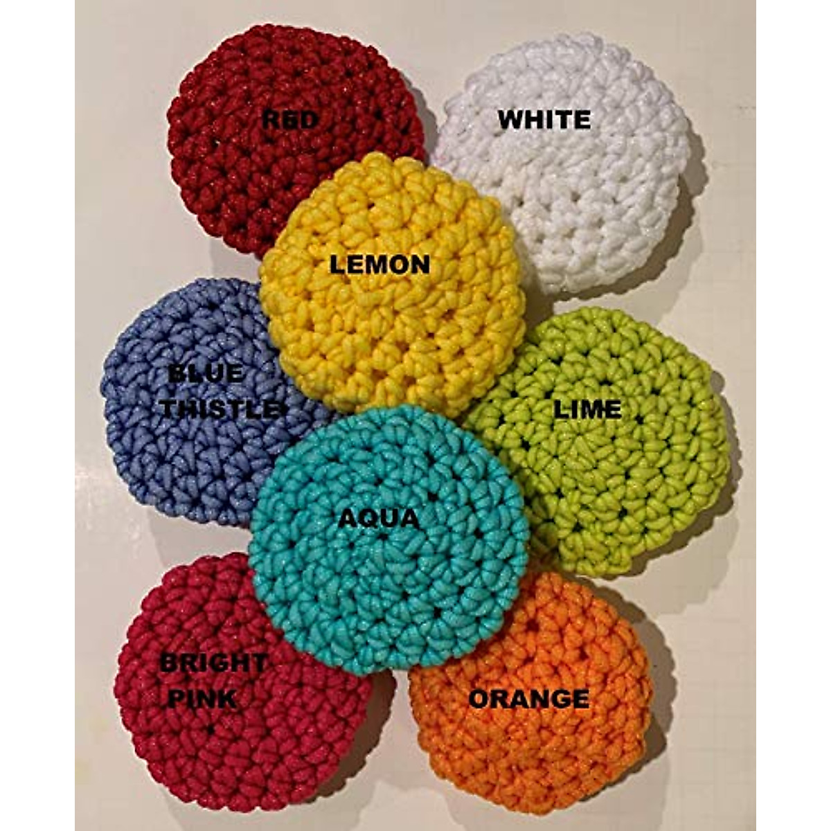 Handmade Nylon Kitchen Scrubbers - Pot Scrubbers - Sponge - Scouring Pad - Reusable - Scrubbies - set of 3 (or 4) - double thickness - large