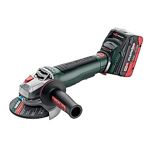 Metabo 18V Cordless 4-1/2-Inch / 5-Inch Angle Grinder Kit | (2) 18V 5.5 Ah Batteries | Brushless | Safety Features: Mechanical Safety Clutch, Brake, Paddle Switch | WPB 18 LT BL 11-125 Quick Kit