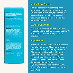 Hello Cake Natural Lube - Aloe-Based Organic Personal Lubricant - Hydrating, Hypoallergenic, pH-Balanced, Non-Sticky, Condom Compatible, for Men, Women, & Couples, 3.3 fl oz