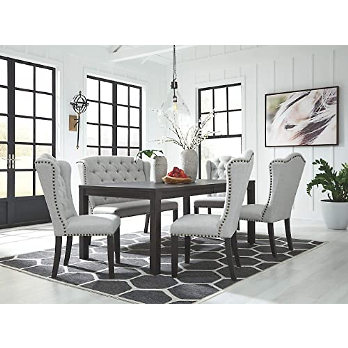 Signature Design by Ashley Jeanette Rectangular Dining Room Table, Black