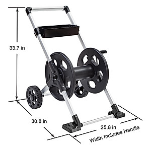 Liberty Garden 304 Explorer Two Wheel Hose Reel Cart, Aluminum, Holds 250-feet of 5/8" Hose