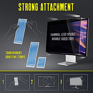 VINTEZ Privacy Screen Adhesive Tabs and Strips for Computer Monitors and Laptops - Replacement kit