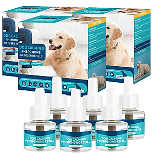 Dog Calming Diffuser Refills, 6 Pack Dog Calming Pheromones Diffuser for Dog Pheromones Calming Refill, 120 Days Anxiety Relief Stress Appeasing Pheromone Diffuser Calm Dog, Fits All Common Diffuser