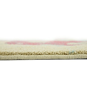 Unique Loom Estrella Collection Light Colors, Abstract, Modern, Vibrant Area Rug, 5 ft x 8 ft, Pink/Ivory