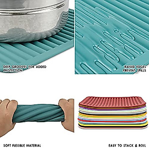 Smithcraft Silicone Trivets Mats for Hot Dishes and Hot Pots, Hot Pads for Countertops, Tables, Pot Holders, Spoon Rest Small Drying Mats Set of 2 Many Colors for Your Choose (Grey Blue)