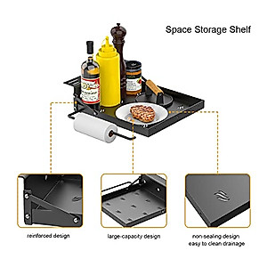 Outdoor BBQ Grill Side Shelf for Blackstone 17/ 22/ 28 Inch, Propane Grill Side Shelf, Table Grill Side Shelf Blackstone Accessories Griddle Caddy, Outdoor BBQ Table Shelf to Store Inside Barbecue Grill