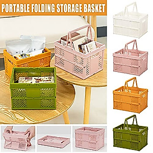 Multifunction Outdoor Picnic Basket Supermarket Shopping Basket Spring Outing Vegetable Basket Portable Carry Basket Vegetable and Fruit Basket Folding Storage Basket 1pcs (Pink)