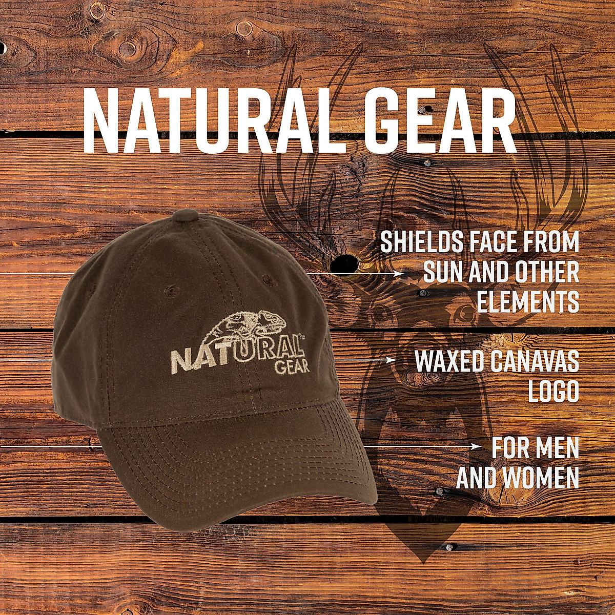 Natural Gear Waxed Canvas Logo Cap (Brown)