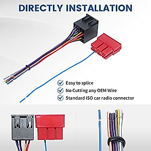 RED WOLF ISO Car Radio Stereo Wiring Harness Connector Plug Compatible with Hyundai Sonata Accent Elantra, KIA Sedona Soul 2009-2014 Aftermarket Stereo Installation CD Player w/Infinity Sound System
