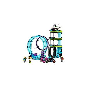 LEGO City Stuntz Ultimate Stunt Riders Challenge 60361, 3in1 Stunts for 1 or 2 Player Action, with 2 Flywheel-Powered Toy Motorcycles for Kids, 2023 Set