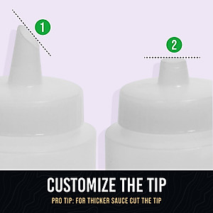 Norcalway Condiment Squeeze Bottles for Sauces Liquids - 12 OZ Kitchen Squirt Bottles for Liquids - Plastic Condiment Bottles for Sauce, Ketchup, Dressing, Oil - Easy Pour & Clean