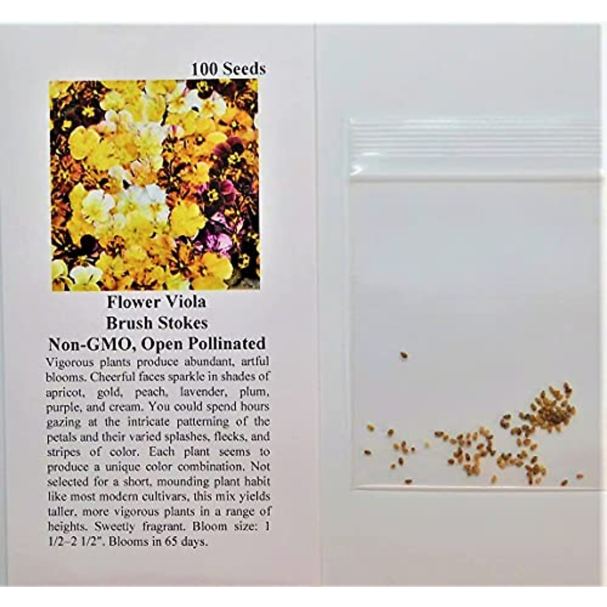 David's Garden Seeds Flower Viola Brush Strokes 4113 (Multi) 100 Non-GMO, Heirloom Seeds