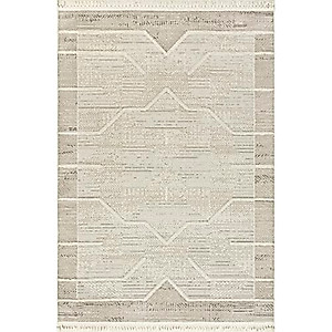 nuLOOM Haida Moroccan Tiles High/Low Tasseled Area