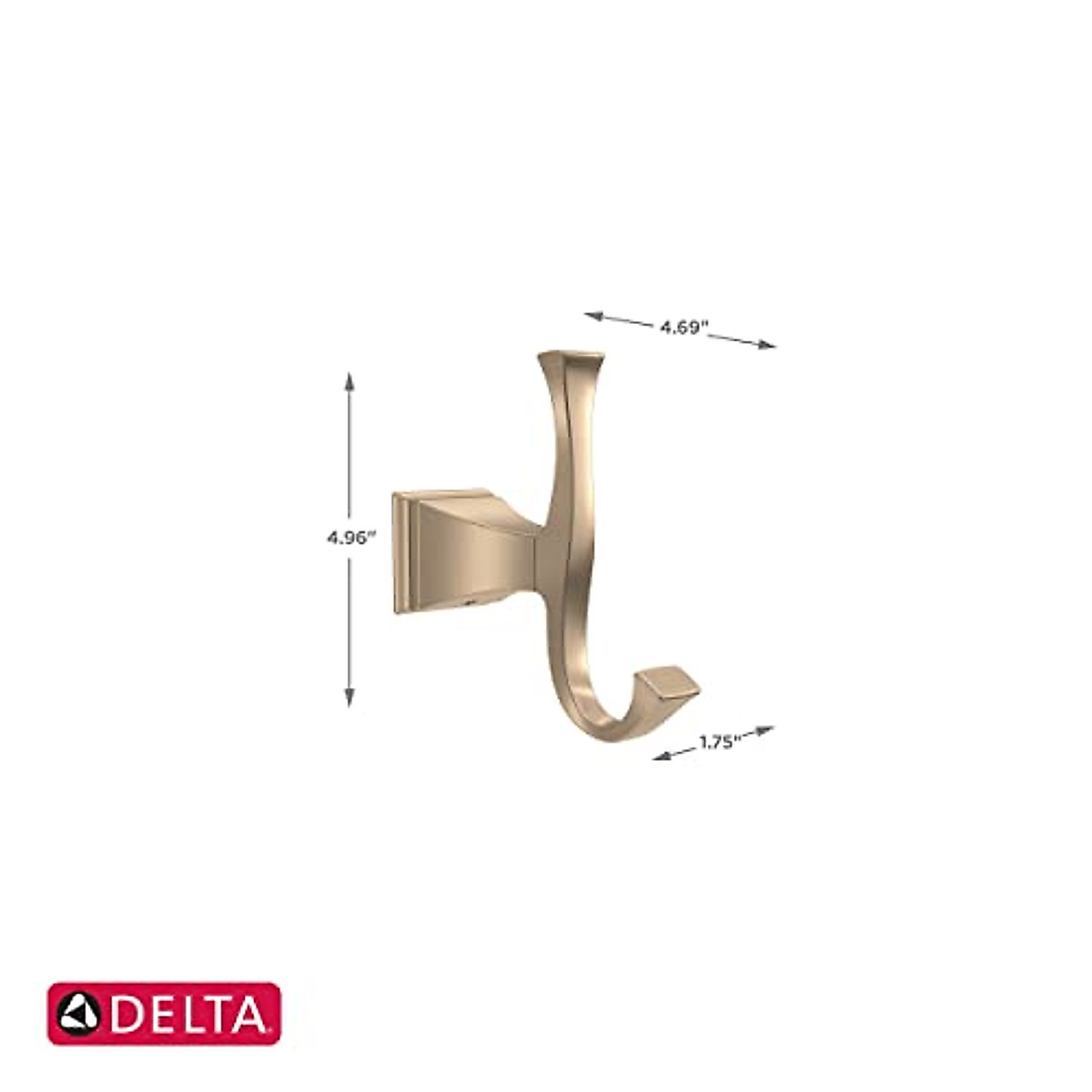 Delta Faucet 75135-CZ Dryden Wall Mounted Robe Hook/Towel Hook in Champagne Bronze